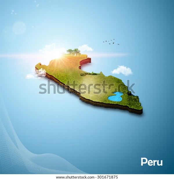 Mapa 3D realista del Perú