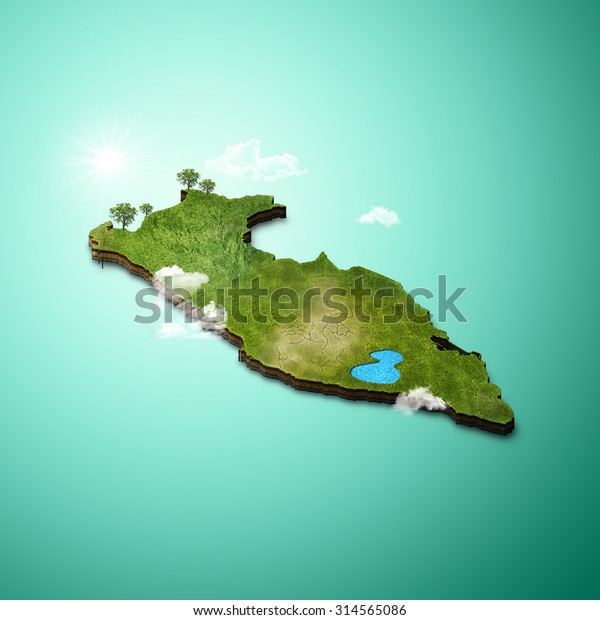 Mapa 3D realista del Perú: ilustración de stock 314565086 | Shutterstock