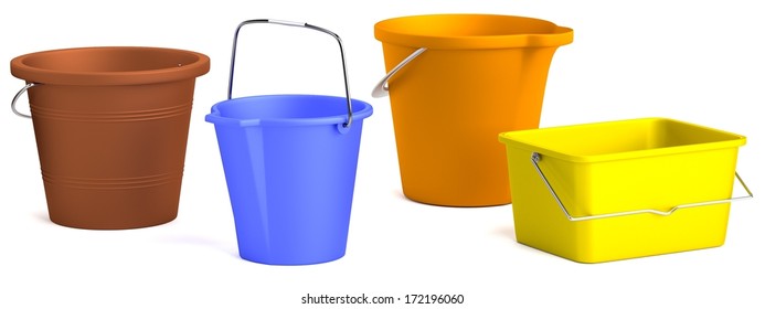 Realistic 3d Render Buckets Stock Illustration 172196060 | Shutterstock