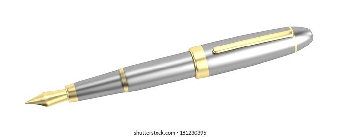 Fountain Writing Pen Isolated On White Stock Photo (Edit Now) 363604304