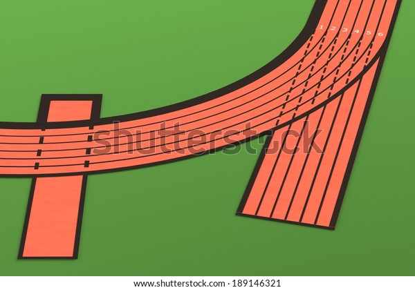 Realistic 3d Render Running Track Stock Illustration 189146321 ...