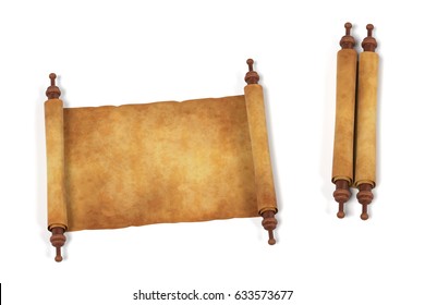 Realistic 3d Render Scrolls 스톡 일러스트 633573677 | Shutterstock