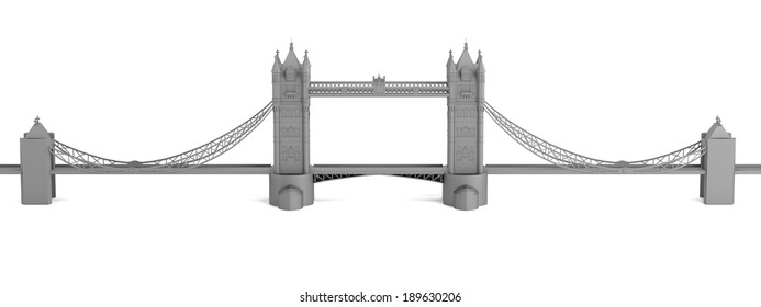 Realistic 3d Render Tower Bridge Model Stock Illustration 189630206 ...