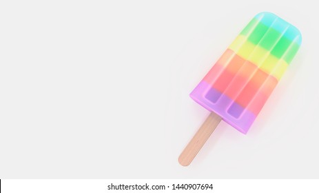 Realistic 3d Rendering Multi Color Popsicle Stock Illustration ...