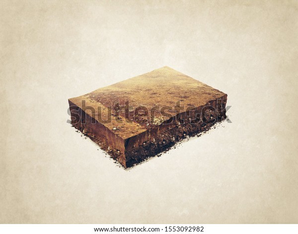 Realistic 3d Rendering Slice Clay Cube Stock Illustration 1553092982 ...