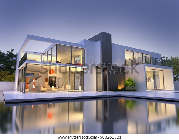 Realistic 3d Rendering Very Modern Upscale Stock Illustration 503261521 ...