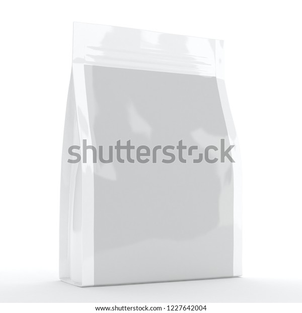 Realistic 3d White Model Pouch Mockup Stock Illustration 1227642004