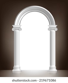 Realistic Antique Ionic Column Marble Arch Stock Illustration 219671086