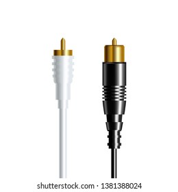 Realistic Audio Video Wire Plug Set Stock Illustration 1381388024 ...