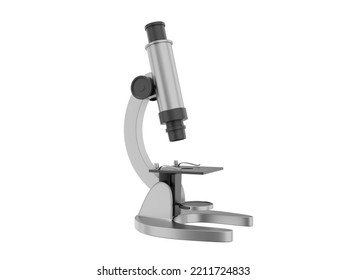 Realistic Gray Microscope 3d Rendering Icon Stock Illustration ...
