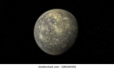 Realistic Mercury Deep Space 3d Rendering Stock Illustration 1081069205 ...