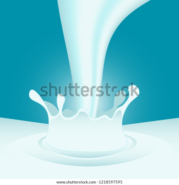 Realistic Milk Splashes Gradient Background Stock Illustration 1218597595