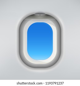 Realistic Plane Window Template Blue Sky Stock Illustration 1193791237 ...