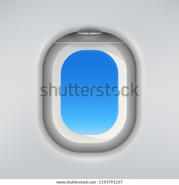 Realistic Plane Window Template Blue Sky Stock Illustration 1193791237 ...