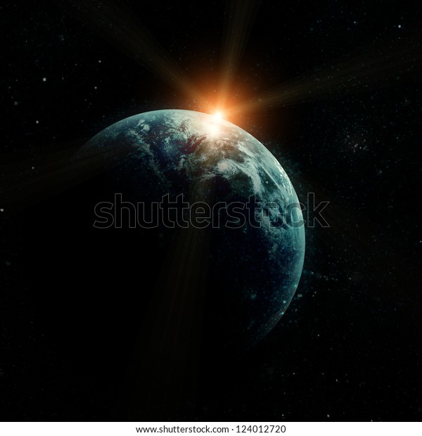 Realistic Planet Earth Space Elements This Stock Illustration 124012720 ...