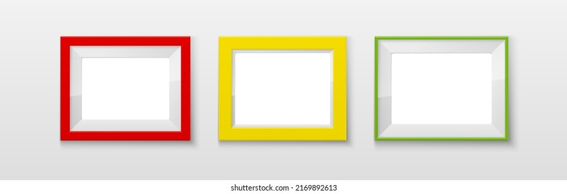 Realistic Rectangular Red Green Blue Yellow Stock Illustration ...