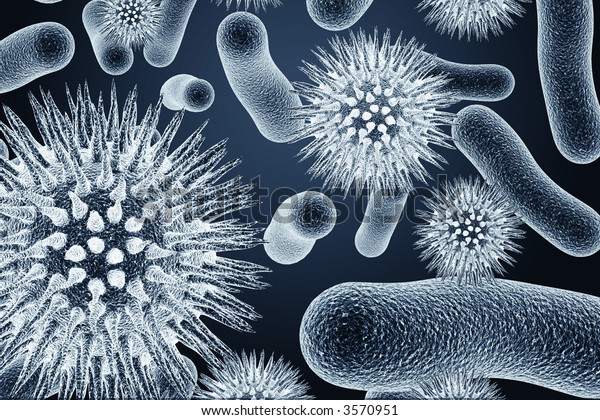 Realistic Rendering Bacteria Red Colors Stock Illustration 3570951