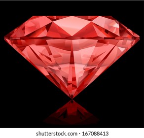 Realistic Ruby On Black Background Raster Stock Illustration 167088413 ...