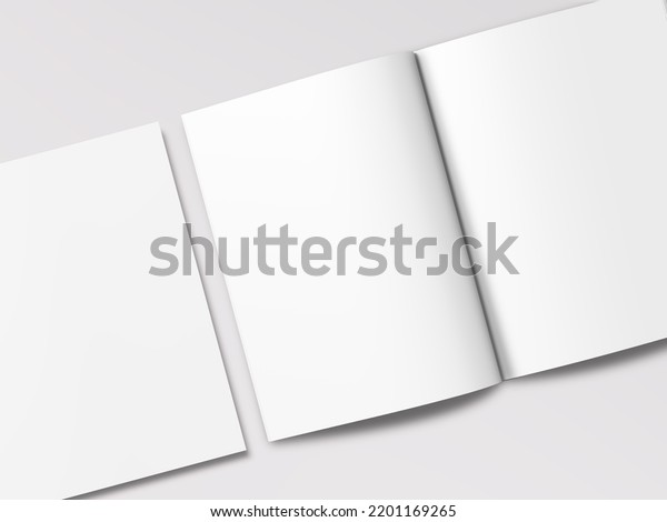 Realistic Top View Cover Opened Portrait Stock Illustration 2201169265 ...
