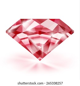 Realistic Ruby Illustration Vector Red Diamond: เวกเตอร์สต็อก (ปลอดค่า ...