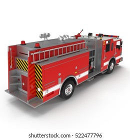 Rear View Fire Engine Isolated On Stock Illustration 522477796 ...