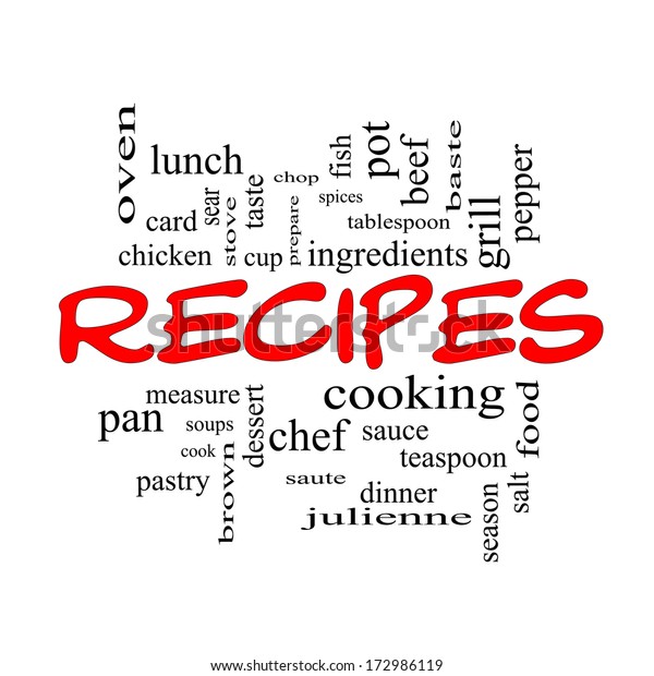 Recipes Word Cloud Concept Red Caps Stock Illustration 172986119 ...