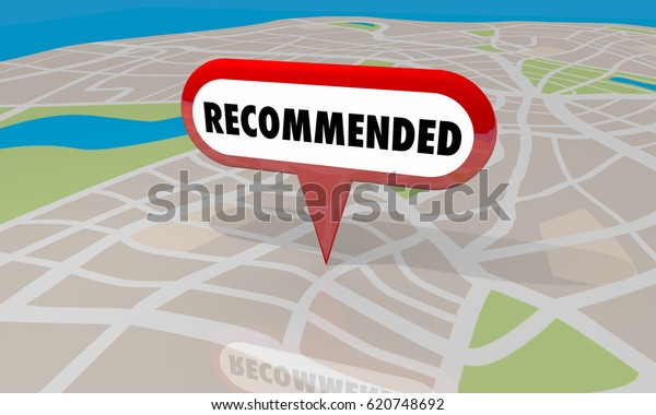 Recommended Location Store Map Pin Review Stock Illustration 620748692