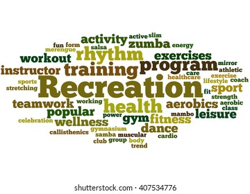Recreation Word Cloud Concept On White Stock Illustration 407534776 ...