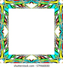 Rectangular Frame Colorful Abstract Pattern White Stock Illustration ...