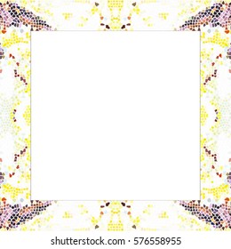 Rectangular Frame Symmetrical Stained Glass Colorful Stock Illustration ...