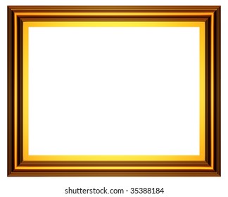 Rectangular Gold Frame On White Background Stock Illustration 35388184