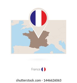 Rectangular Map France Pin Icon France Stock Illustration 1446626063 ...