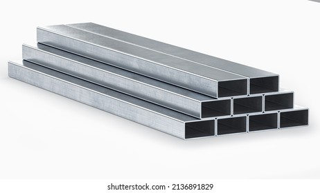 Rectangular Metal Profile Isolated On White Stock Illustration ...