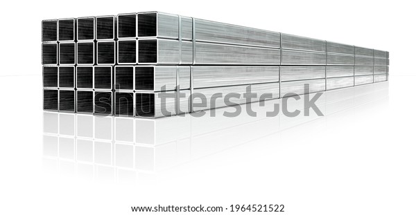 Rectangular Metal Profile Isolated On White Stock Illustration ...
