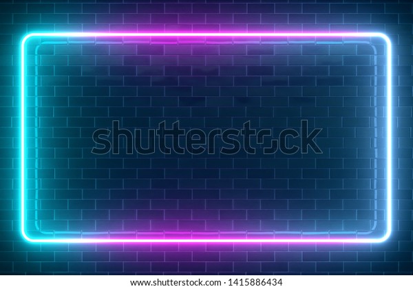 Rectangular Neon Sparkling Luminous Form On Stock Illustration 1415886434