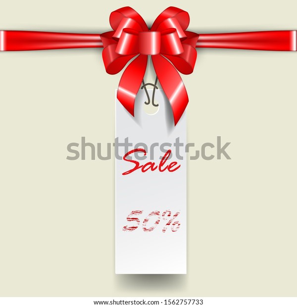 Rectangular Price Tag Template Tied Red Stock Illustration 1562757733 ...