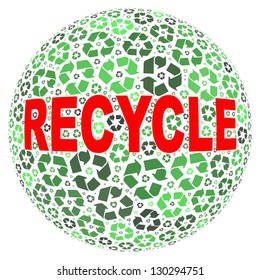 Recycle Concept Sphere Shape Isolated White Stock Illustration ...