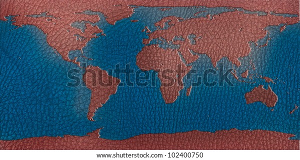 Recycle Leather World Map Your Background Stock Illustration 102400750 ...