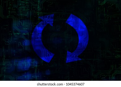 Recycle System On Tech Background Stock Illustration 1045374607 ...