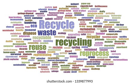 Recycle Word Cloud Aligned Isolated On Stock Illustration 1339877993 ...