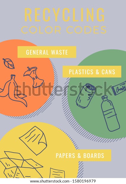 Recycling Things Color Codes Stock Illustration 1580196979 | Shutterstock