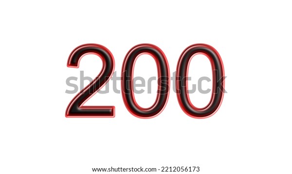 Red 200 Number 3d Effect White Stock Illustration 2212056173 | Shutterstock