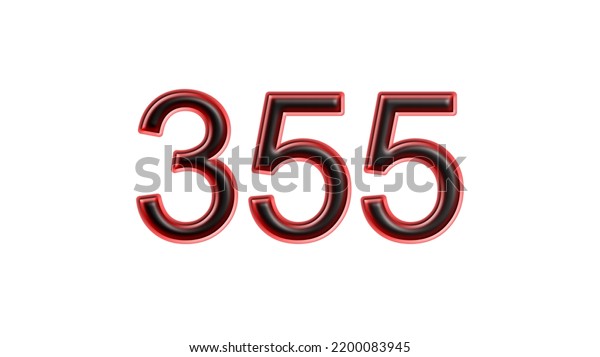 Red 355 Number 3d Effect White Stock Illustration 2200083945 | Shutterstock