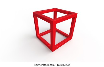 Red 3d Cube Structure Isolated On Stock Illustration 162089222 ...