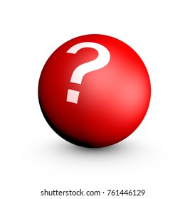 Red 3d Question Mark Ball Isolated Stock Illustration 761446129 ...