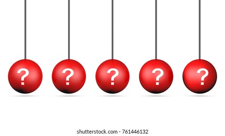 Red 3d Question Mark Balls Isolated: ภาพประกอบสต็อก 761446132 ...