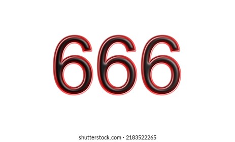Red 666 Number 3d Effect White Stock Illustration 2183522265 | Shutterstock