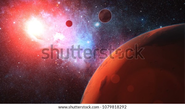 Red Alien Planet Outer Space Stock Illustration 1079818292 | Shutterstock