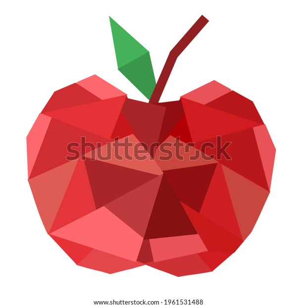 Red Apple Polygon Geometry Isolated On Stock Illustration 1961531488 ...