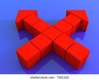 Red Arrow Cross 3d Model Stock Illustration 7501165 | Shutterstock